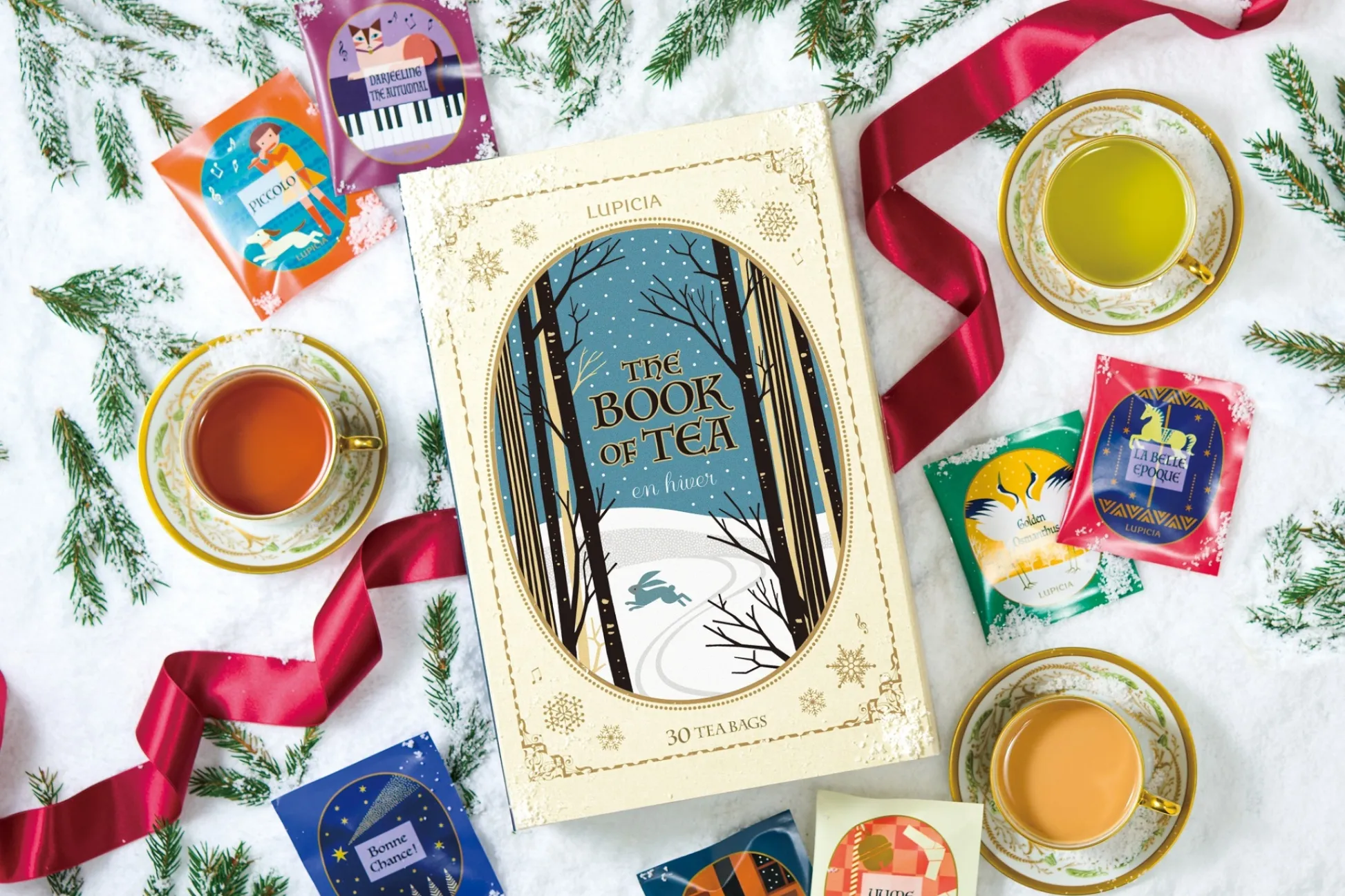 お茶専門店「ルピシア」“冬”テーマの本型ティーバッグセットが登場！冬らしい茶葉30種